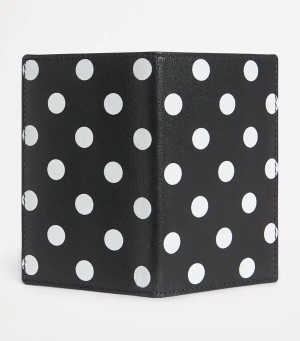 Comme Des Garçons Leather Polka-dot Card Holder - Black