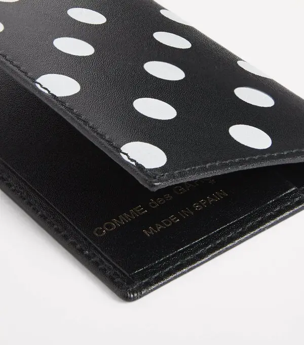 Comme Des Garçons Leather Polka-dot Card Holder - Black
