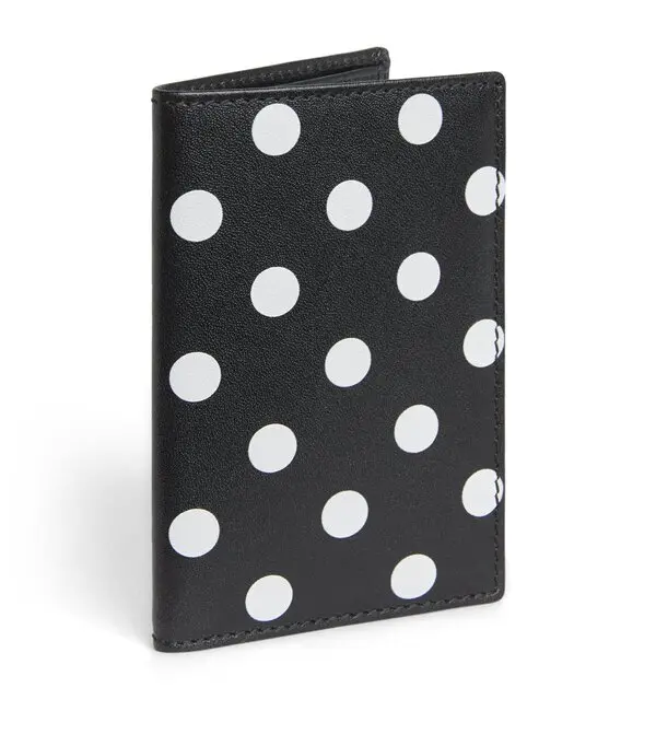 Comme Des Garçons Leather Polka-dot Card Holder - Black