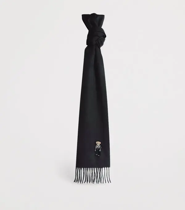 Ralph Lauren Purple Label Cashmere Polo Bear Scarf