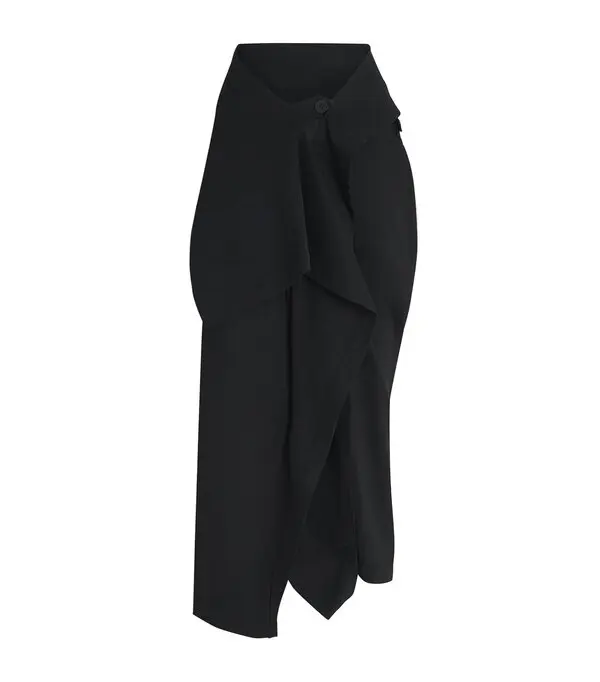Issey Miyake Asymmetric Wide-leg Trousers