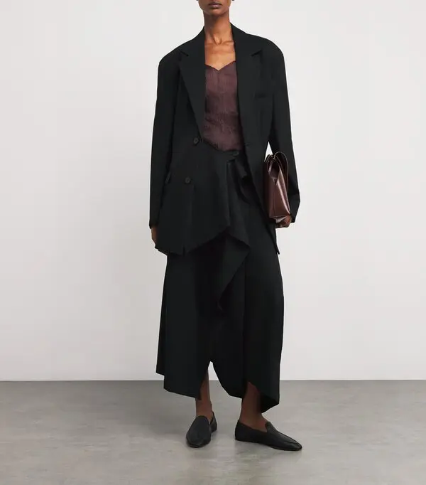 Issey Miyake Asymmetric Wide-leg Trousers