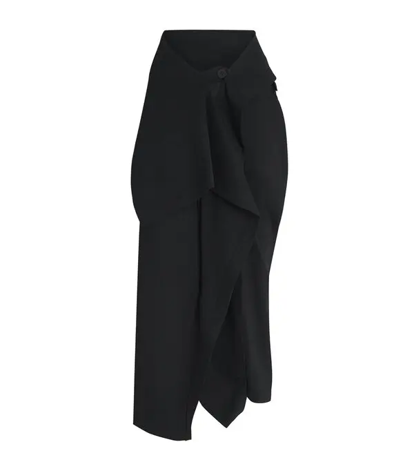 Issey Miyake Asymmetric Wide-leg Trousers