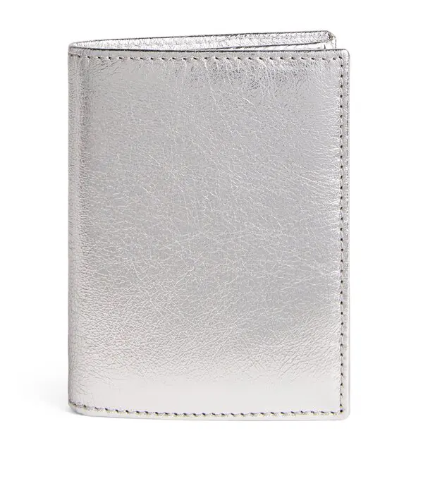 Comme Des Garçons Leather Folding Card Holder - Silver