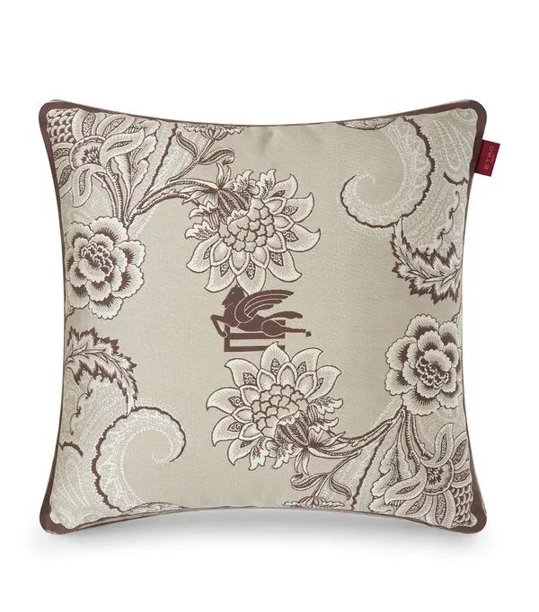 Etro Cotton Bloom Jacquard Cushion - Green