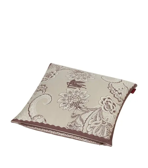 Etro Cotton Bloom Jacquard Cushion - Green