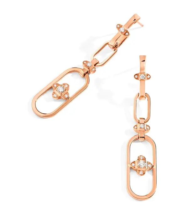 MARLI NEW YORK Diamond Link Drop Earrings - Rose Gold