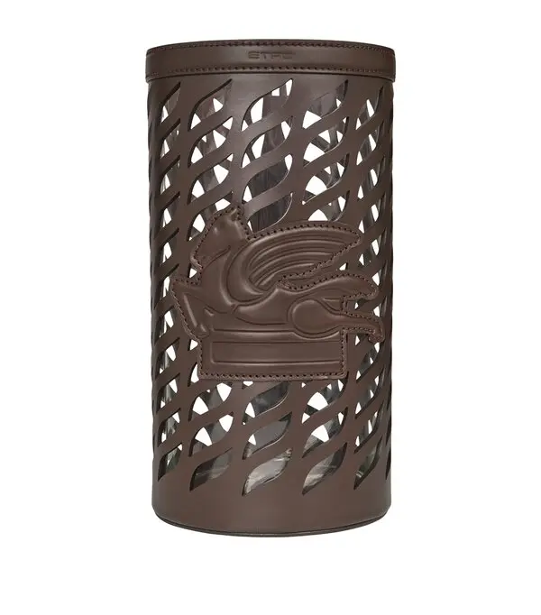 Etro Leather Drill Vase - Brown