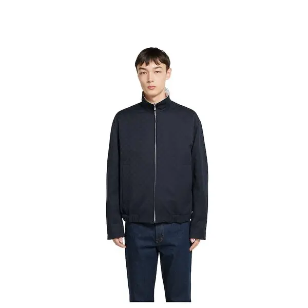 Gucci Reversible Cotton Gabardine Zip Jacket - Blue