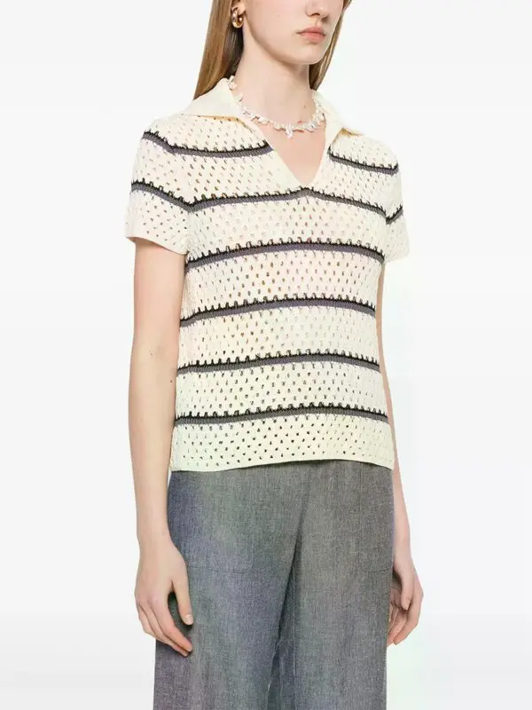 Vince Macrame Striped Top