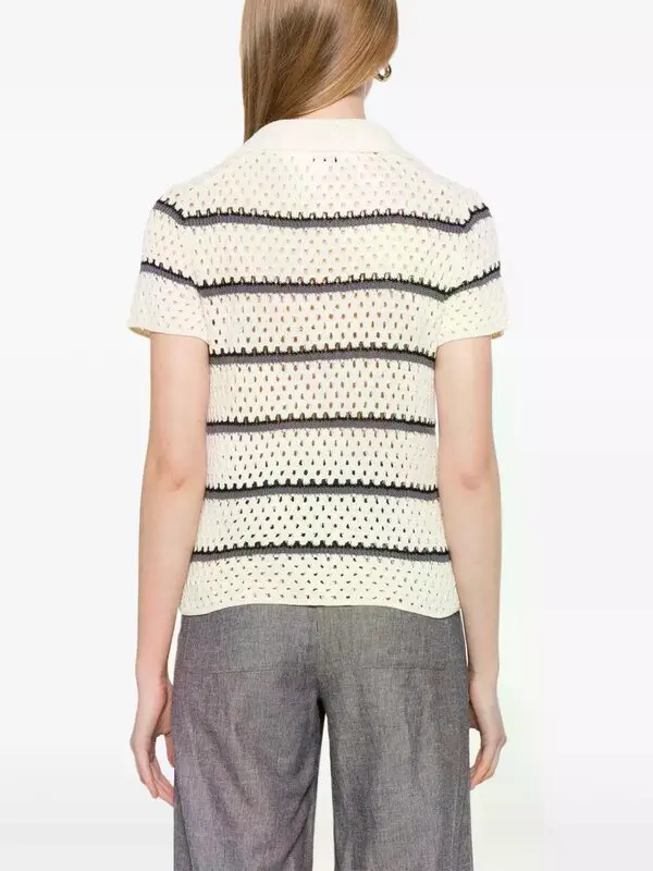 Vince Macrame Striped Top