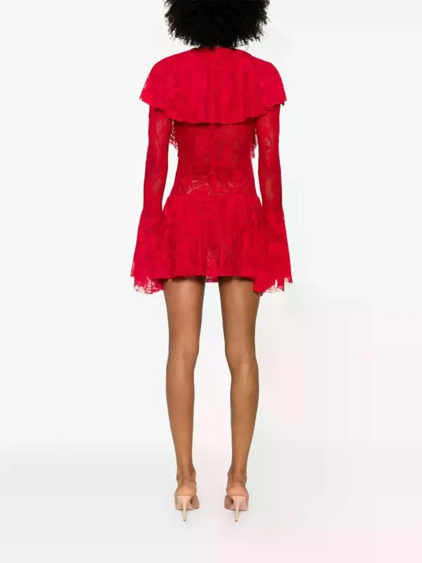 Norma Kamali V-neck Ruffled Mini Dress