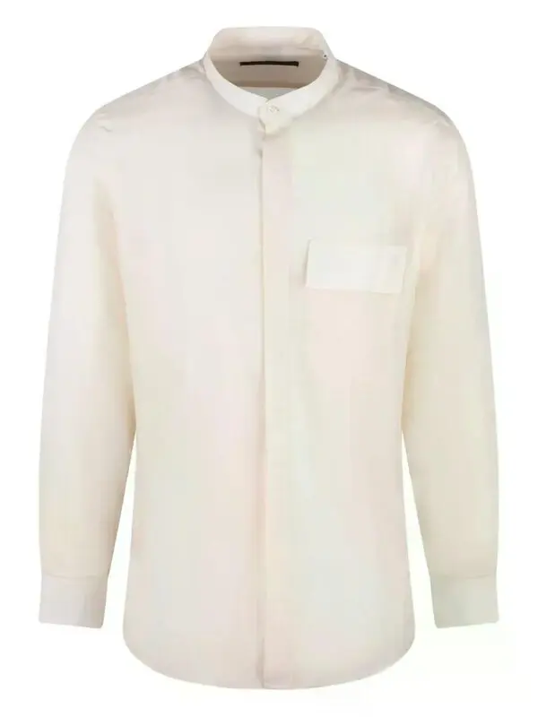 LOW BRAND Collarless Shirt - Neutrals