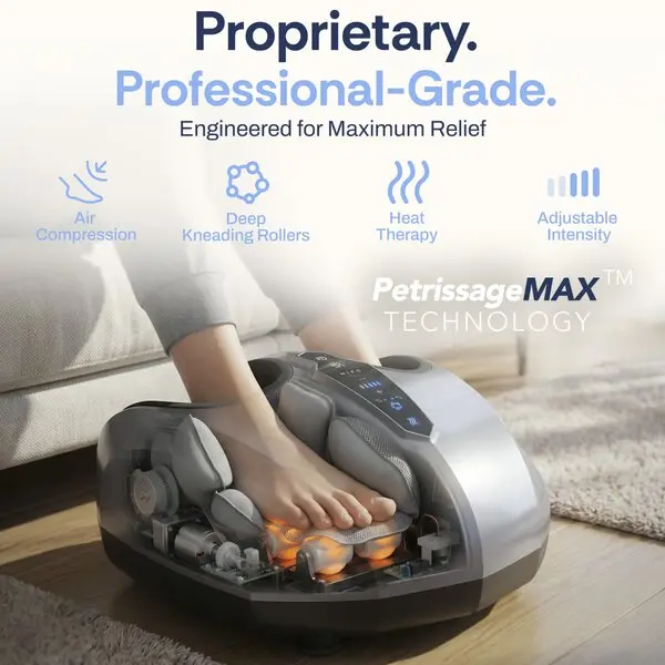 MIKO Shiatsu Foot Massager Machine With Multiple Functions And Heat - Grey