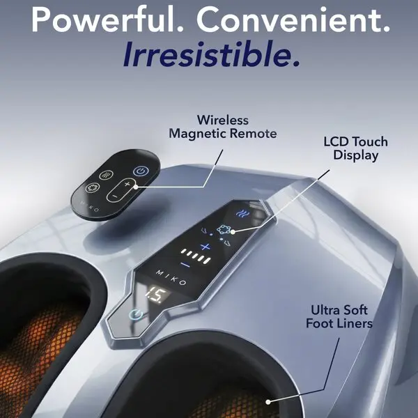 MIKO Shiatsu Foot Massager Machine With Multiple Functions And Heat - Grey