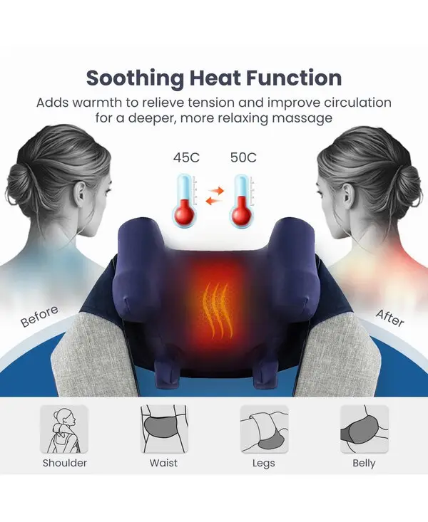 MIKO Shiatsu Neck And Back App Controlled Massager Hands Free & Heat