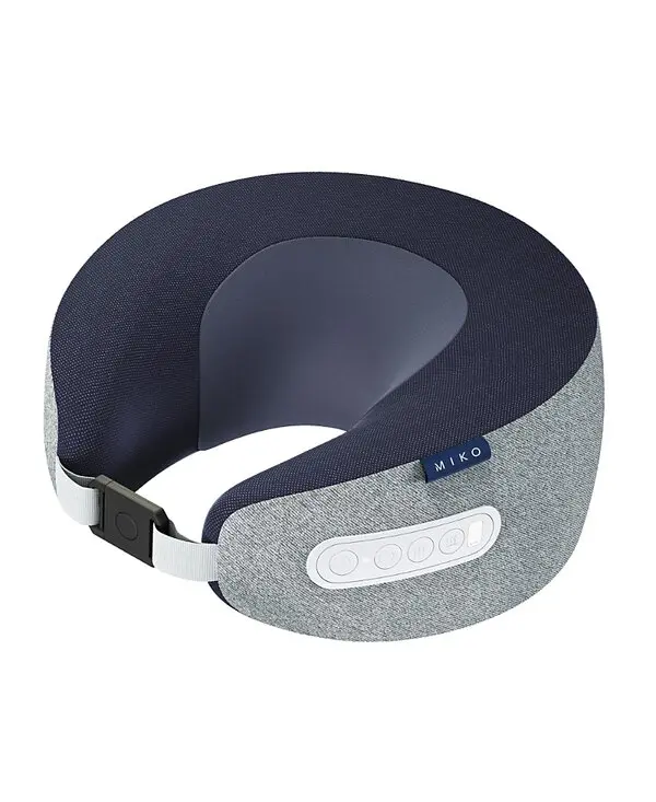 MIKO Snug Neck Massage Pillow With Memory Foam & Heat - Grey/blue