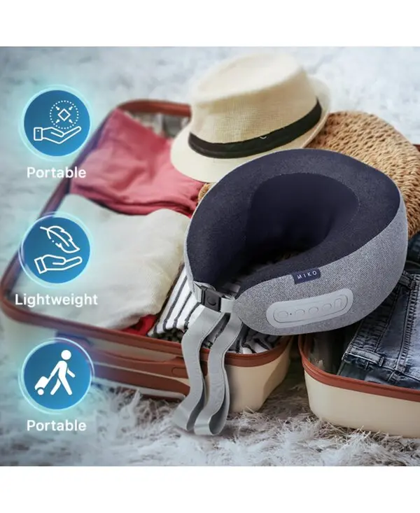 MIKO Snug Neck Massage Pillow With Memory Foam & Heat