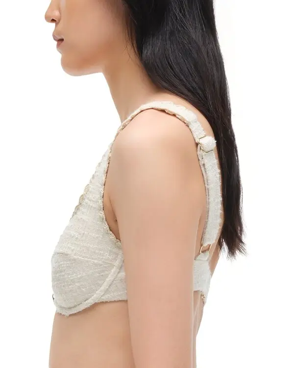 Simkhai Klara Tweed Balconette Bikini Top