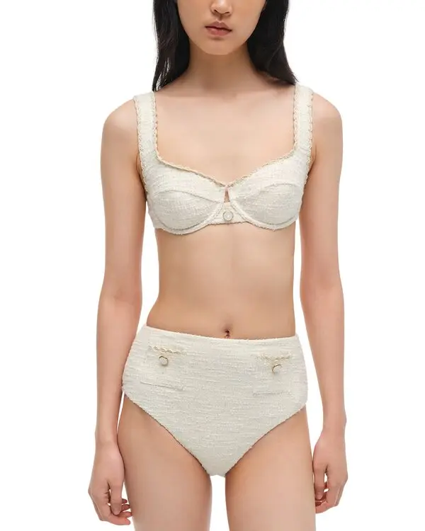 Simkhai Klara Tweed Balconette Bikini Top