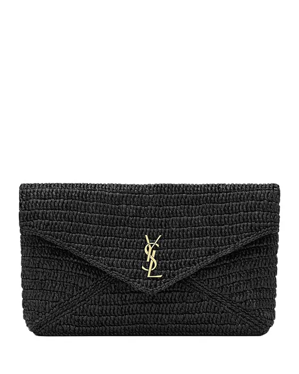 Saint Laurent Cassandre Large Envelope Pouch - Noir
