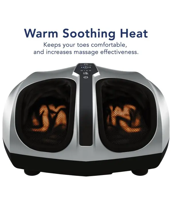 MIKO Shiatsu Foot Massager Machine With Kneading And Switchable Heat - Silver