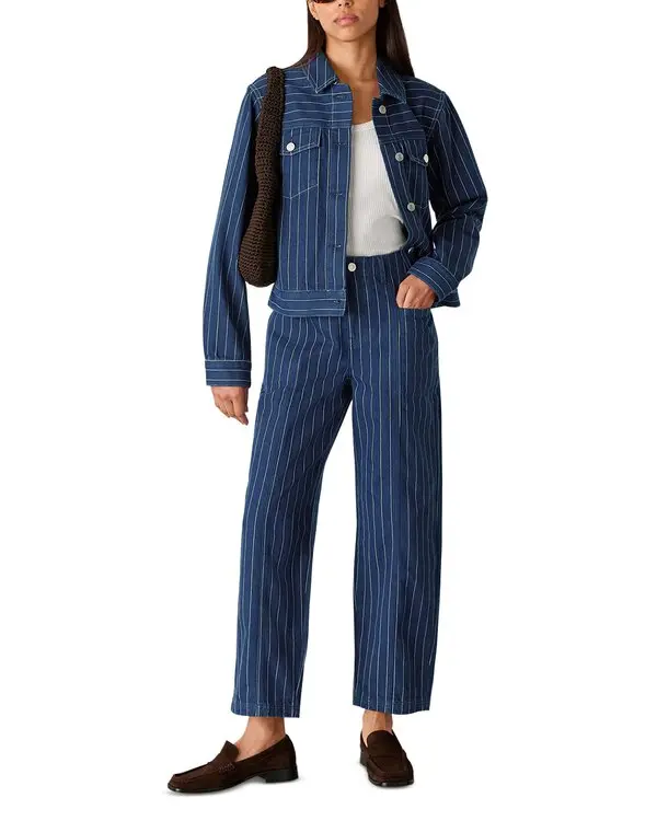 Whistles Pinstriped Denim Jacket