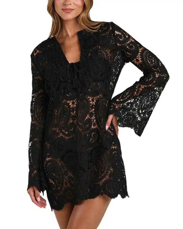 L'Agence Ansley Paisley Crochet Cover Up Dress