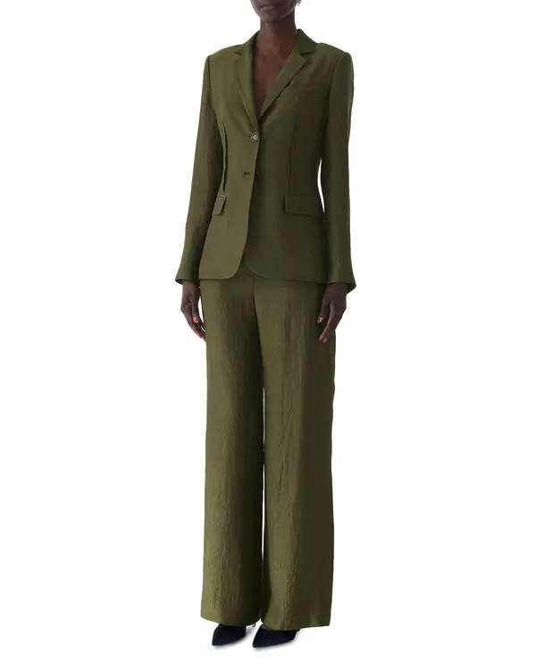 JASON WU Crinkled Satin Single Breasted Blazer