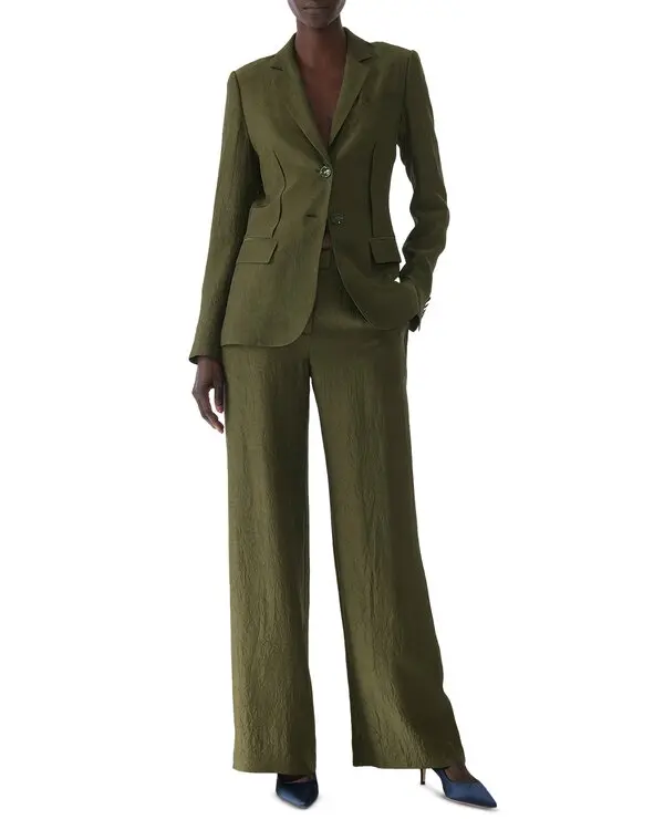 JASON WU Crinkled Satin Single Breasted Blazer
