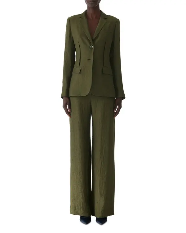 JASON WU Crinkled Satin Single Breasted Blazer