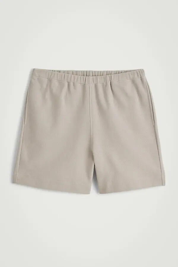 Cos Textured Cotton-jersey Shorts