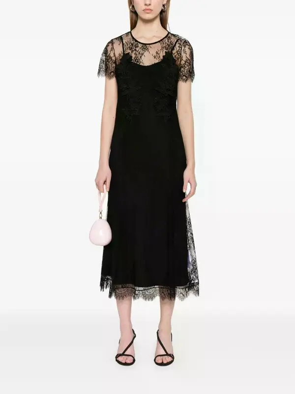 queen anne lace dress White Floral Lace Queen Anne Neck Long Sleeve Wedding Dress