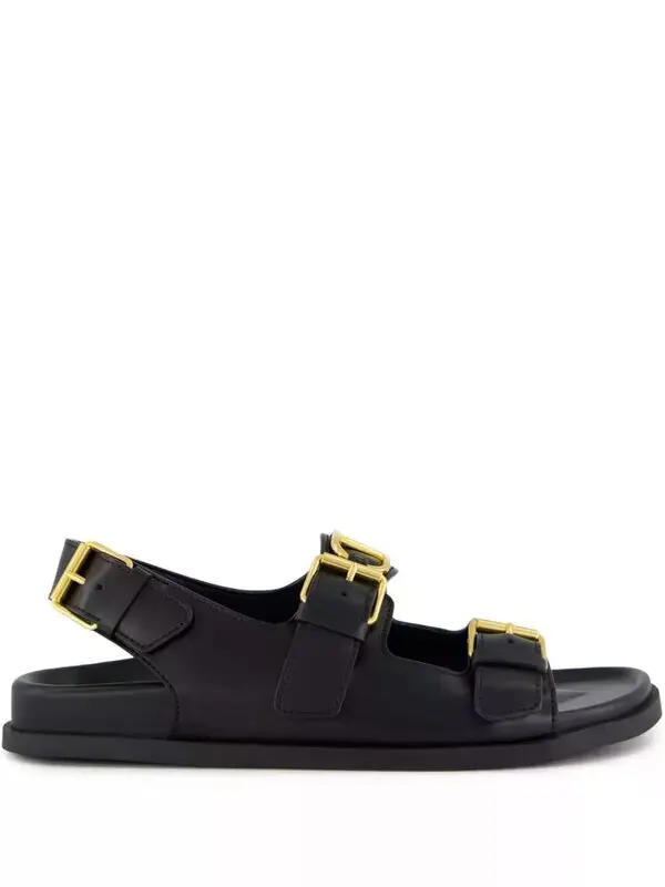 Valentino Garavani Vlogo Signature Buckle-detail Sandals - Black