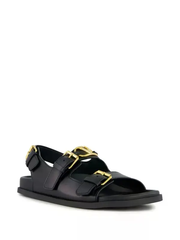 Valentino Garavani Vlogo Signature Buckle-detail Sandals - Black