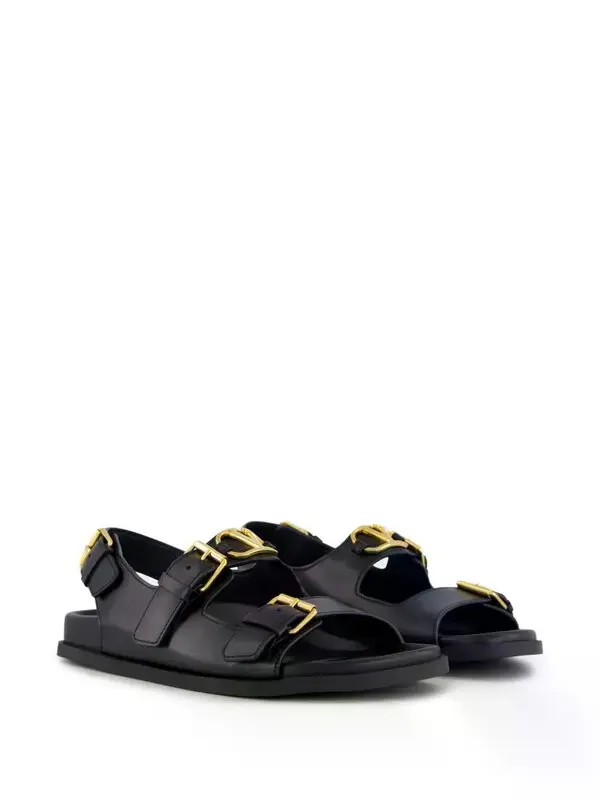 Valentino Garavani Vlogo Signature Buckle-detail Sandals - Black