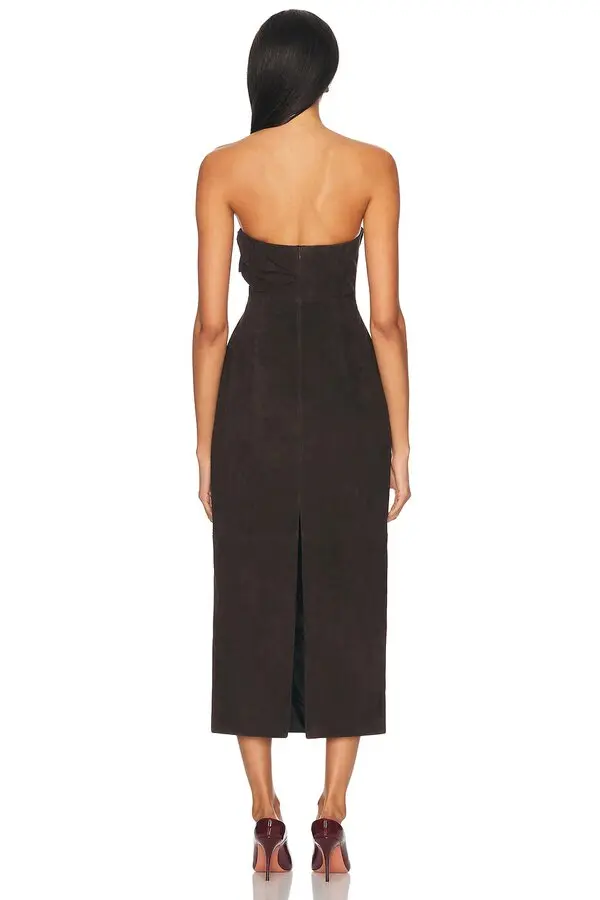 Magda Butrym Strapless Ruched Leather Dress