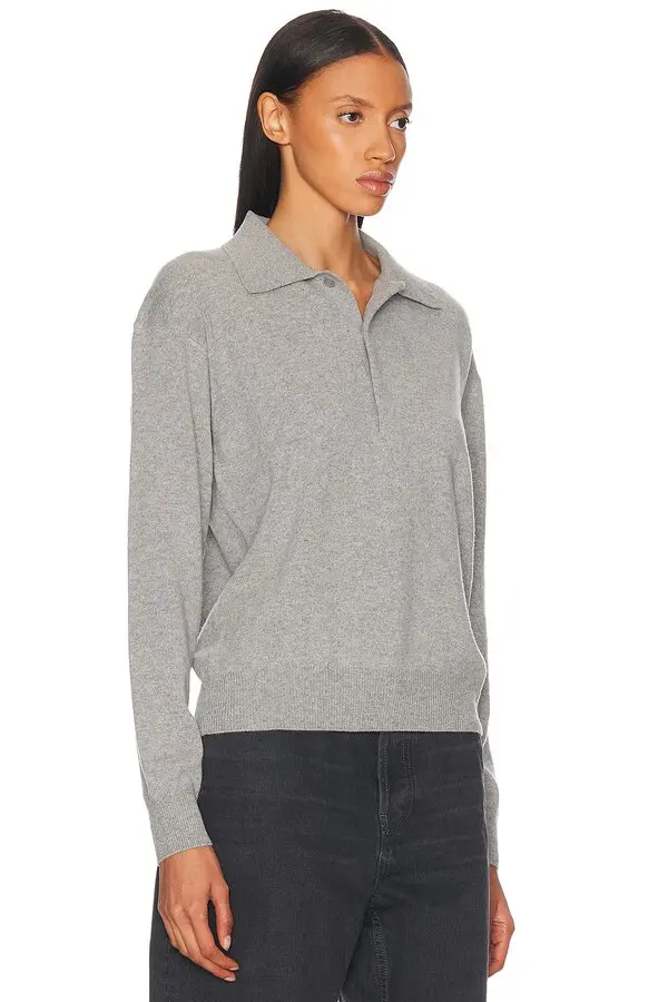 Saint Laurent Polo Sweater Gris Chine Editorialist