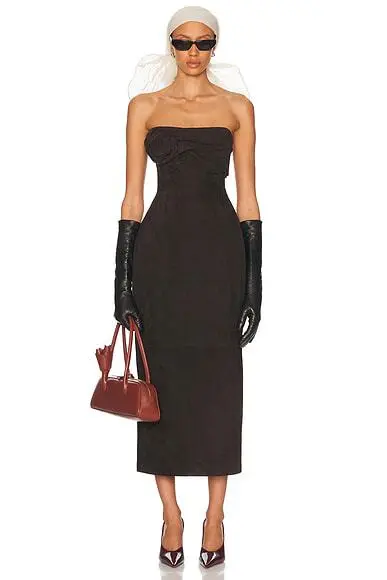 Magda Butrym Strapless Ruched Dress