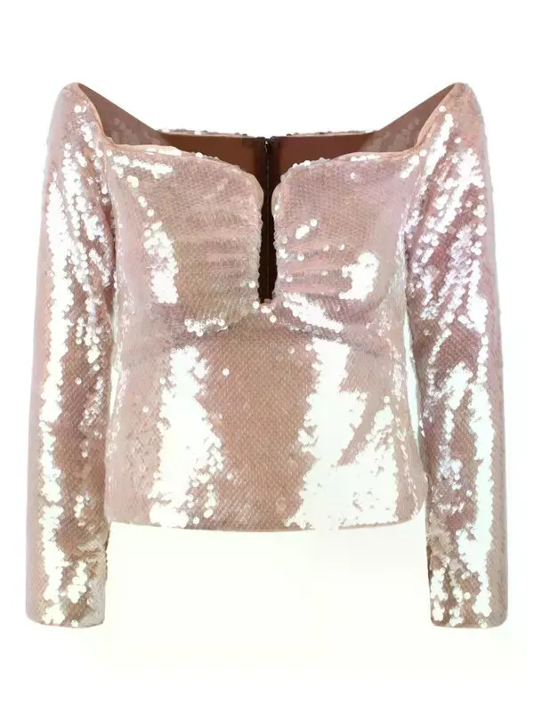 SELF-PORTRAIT Sequinned Blouse - Pink