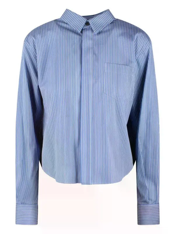Sacai Striped Poplin Shirt - Blue