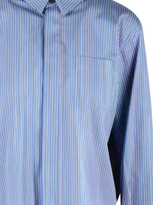 Sacai Striped Poplin Shirt - Blue