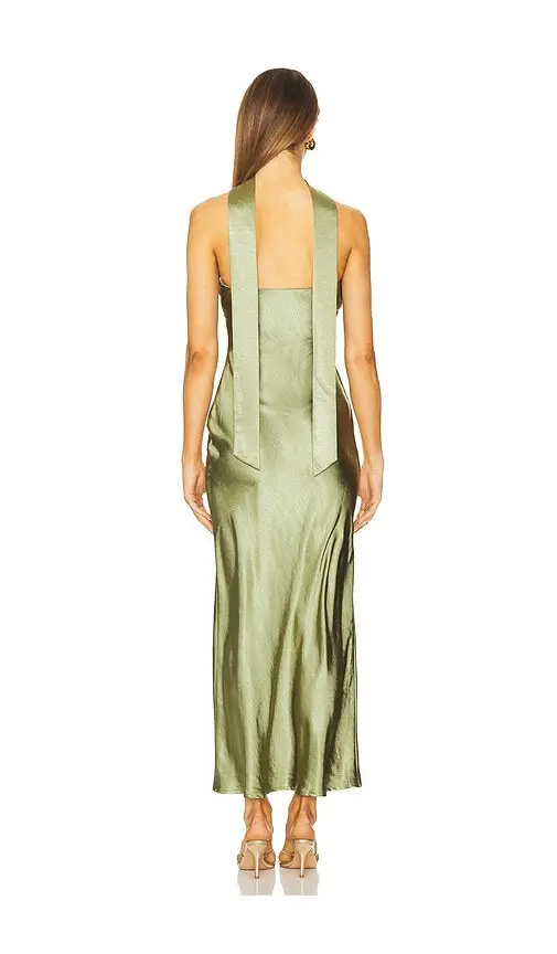 green emerald velvet dress ANGELINA Off-Shoulder Satin A-Line Dress main image 1