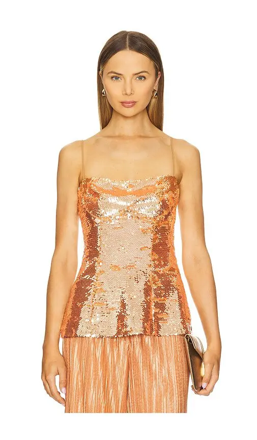 SABINA MUSAYEV Embellished Sequin Top