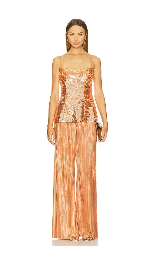 SABINA MUSAYEV Embellished Sequin Top