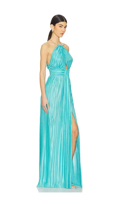 SABINA MUSAYEV Sophia Halterneck Gown With Cut-out Detail And Slit