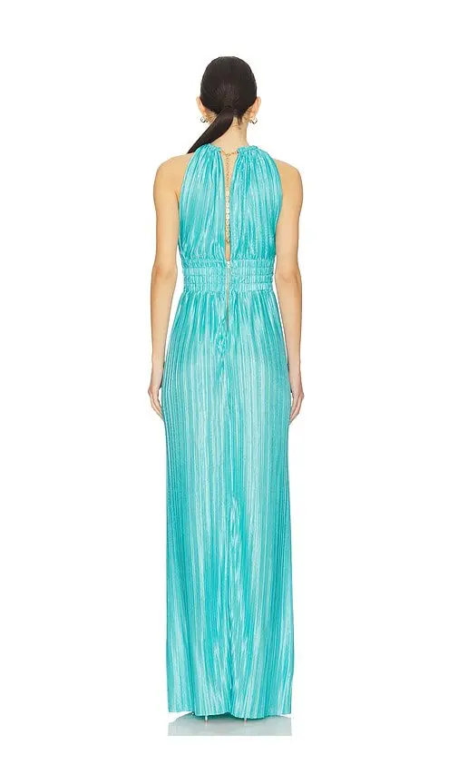 SABINA MUSAYEV Sophia Halterneck Gown With Cut-out Detail And Slit