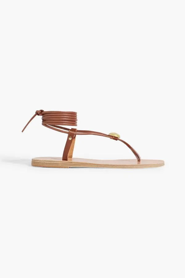 ANCIENT GREEK SANDALS Persephone Embellished Sandals - Brown