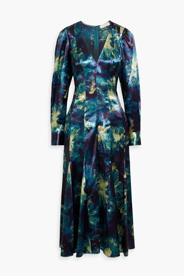 Ulla Johnson Printed Satin Midi Dress