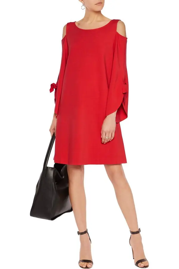 Iris & Ink Amelia Cold-shoulder Jersey Dress
